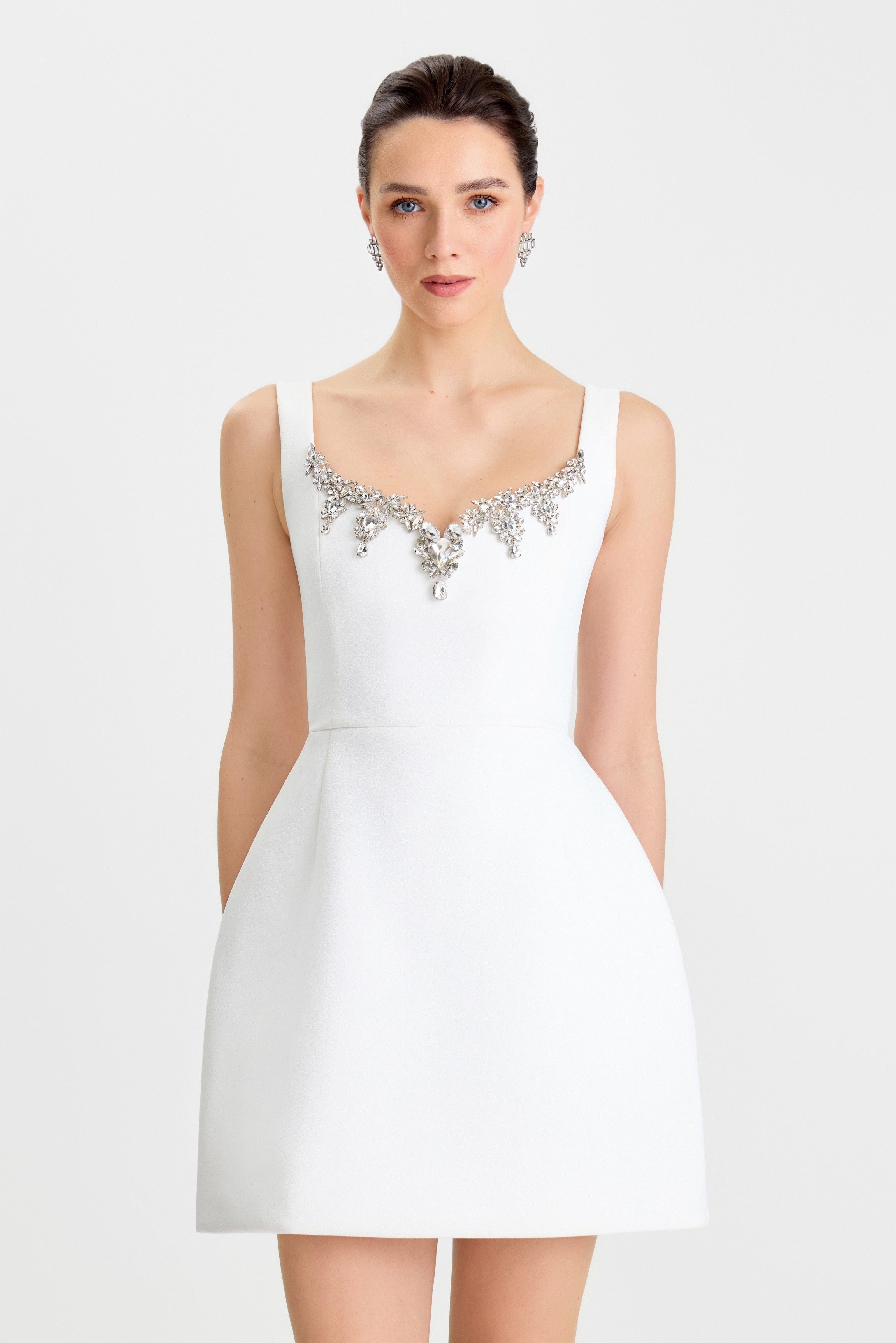 Blair White Draped Mini Dress | NADINE MERABI