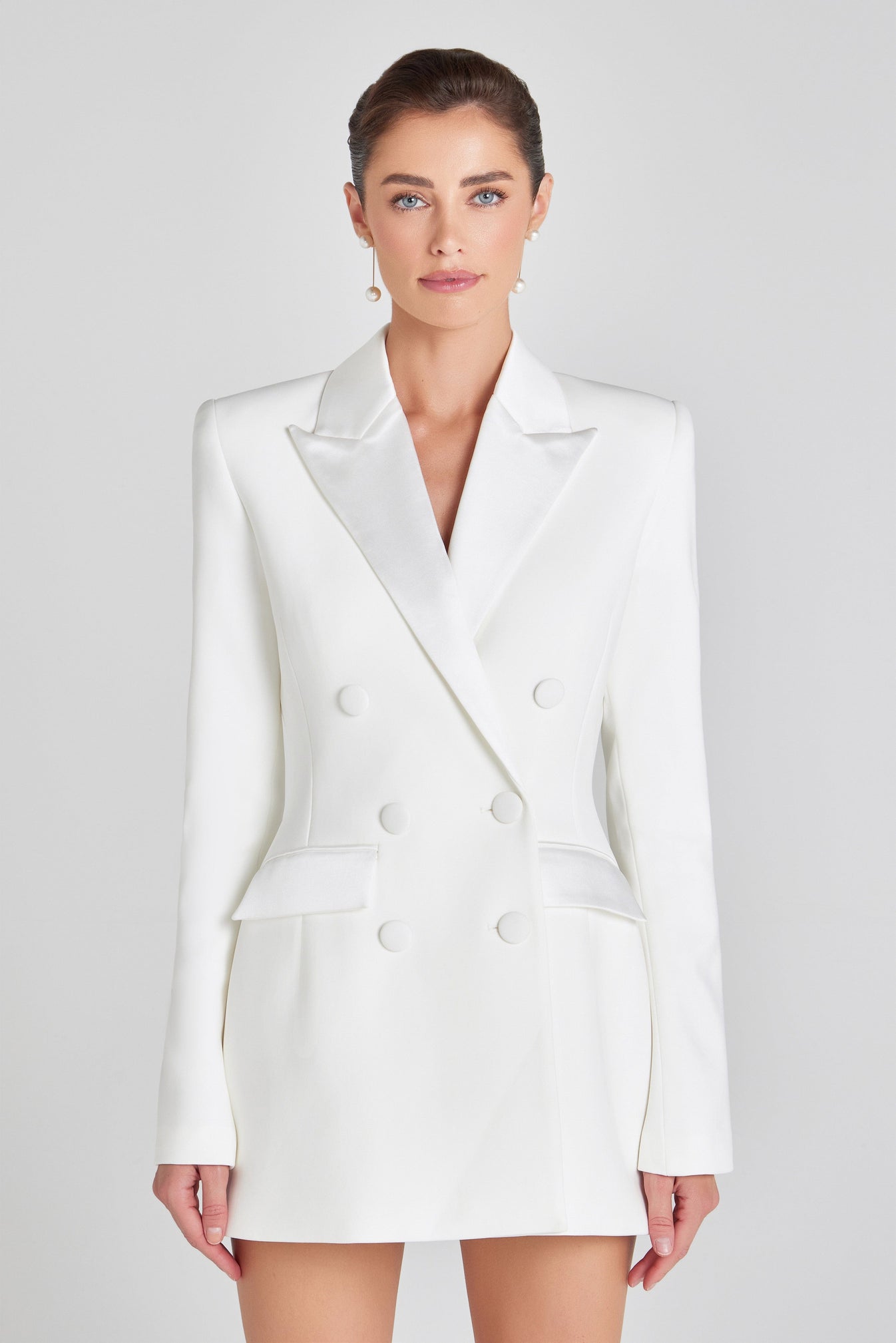Monica White Blazer Dress | NADINE MERABI
