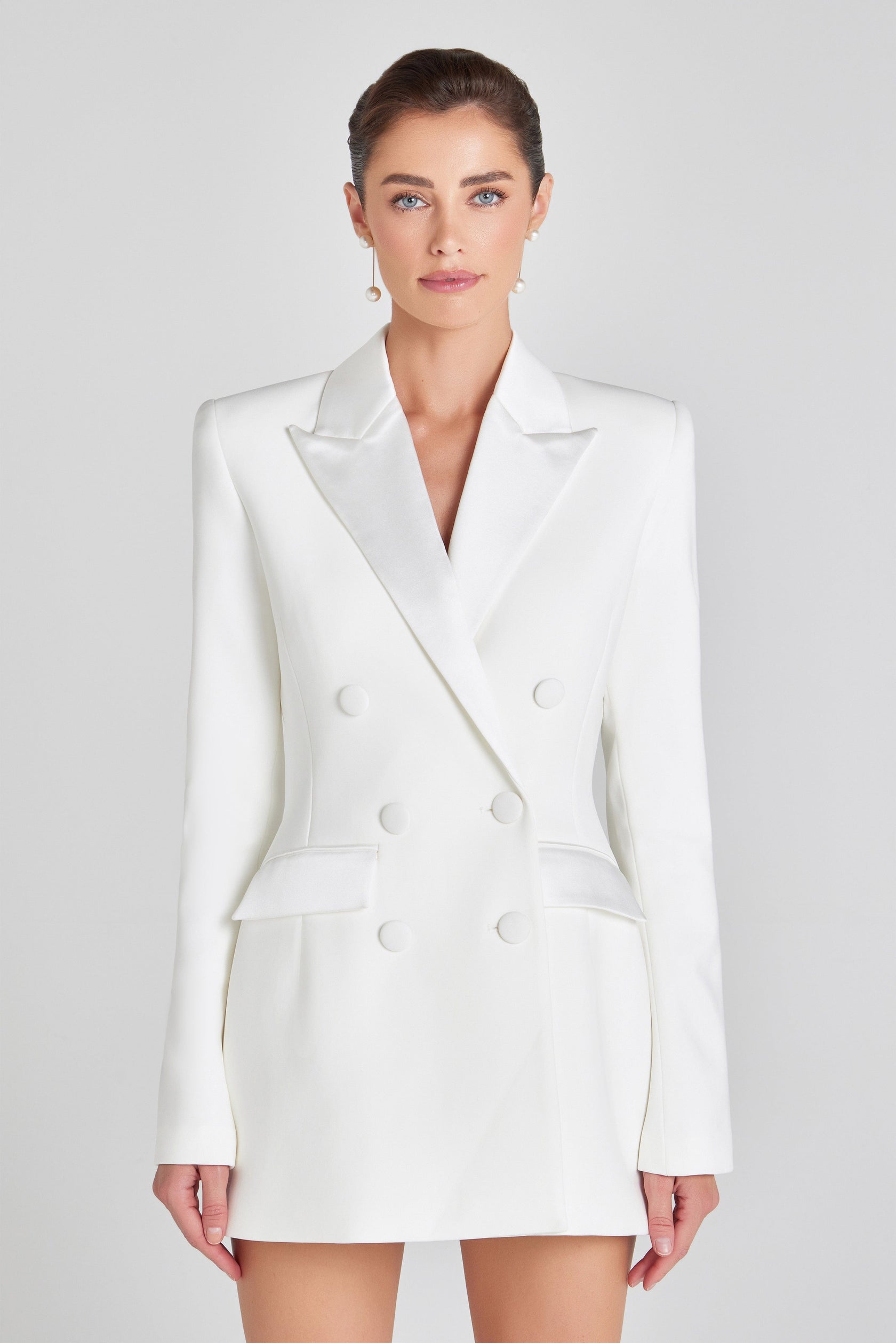 Monica White Blazer Dress | NADINE MERABI