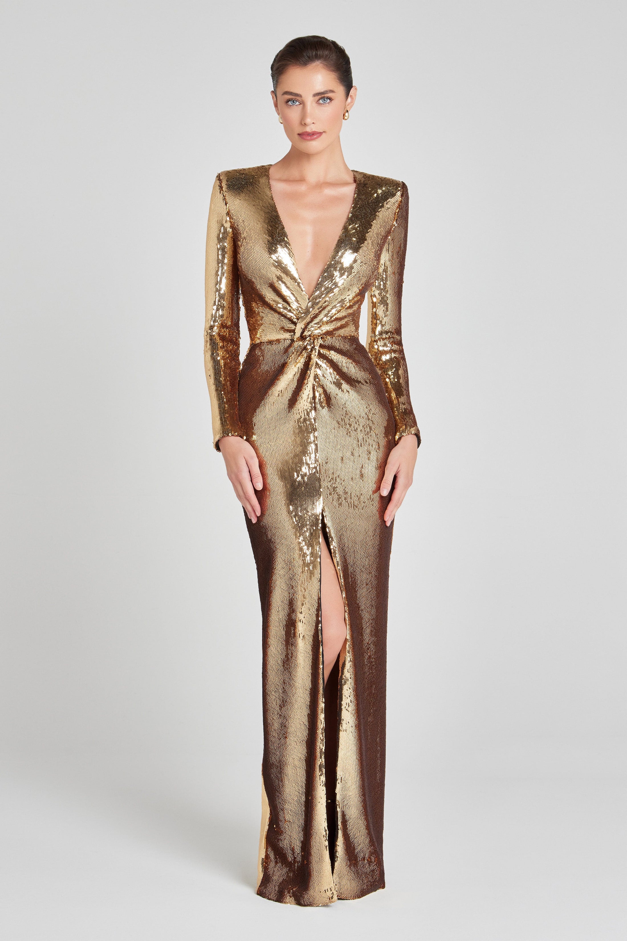 Jennifer Gold Dress | NADINE MERABI