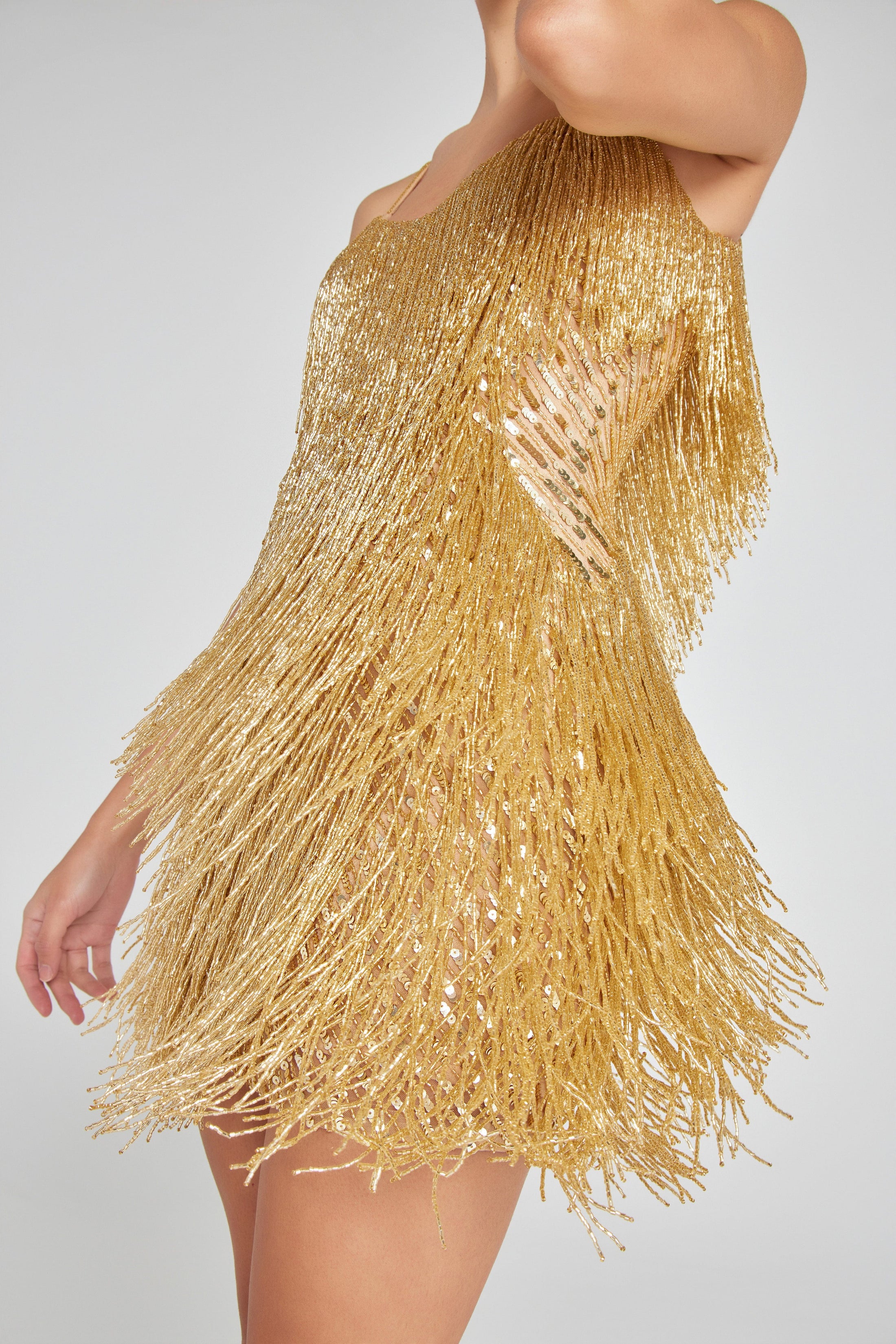 Tammy Gold Dress – NADINE MERABI