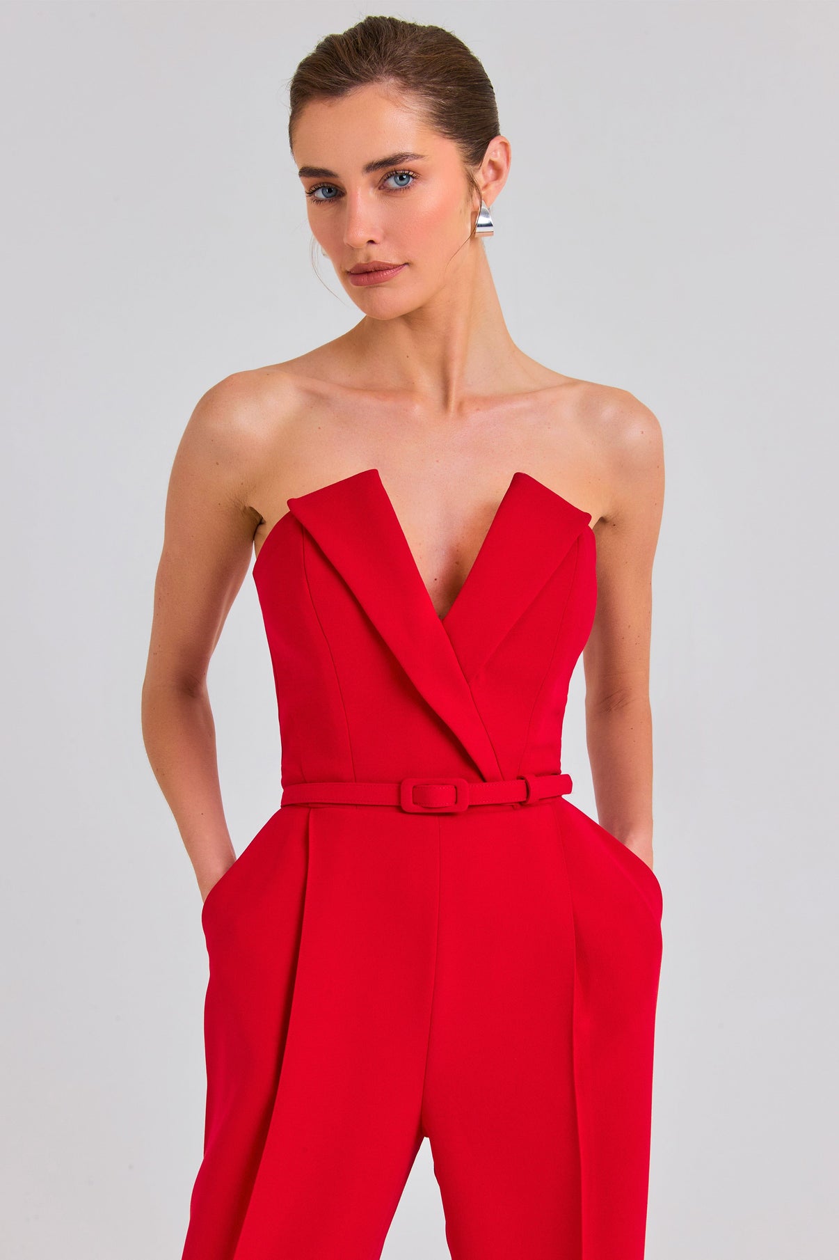 Vanessa Red Jumpsuit | NADINE MERABI