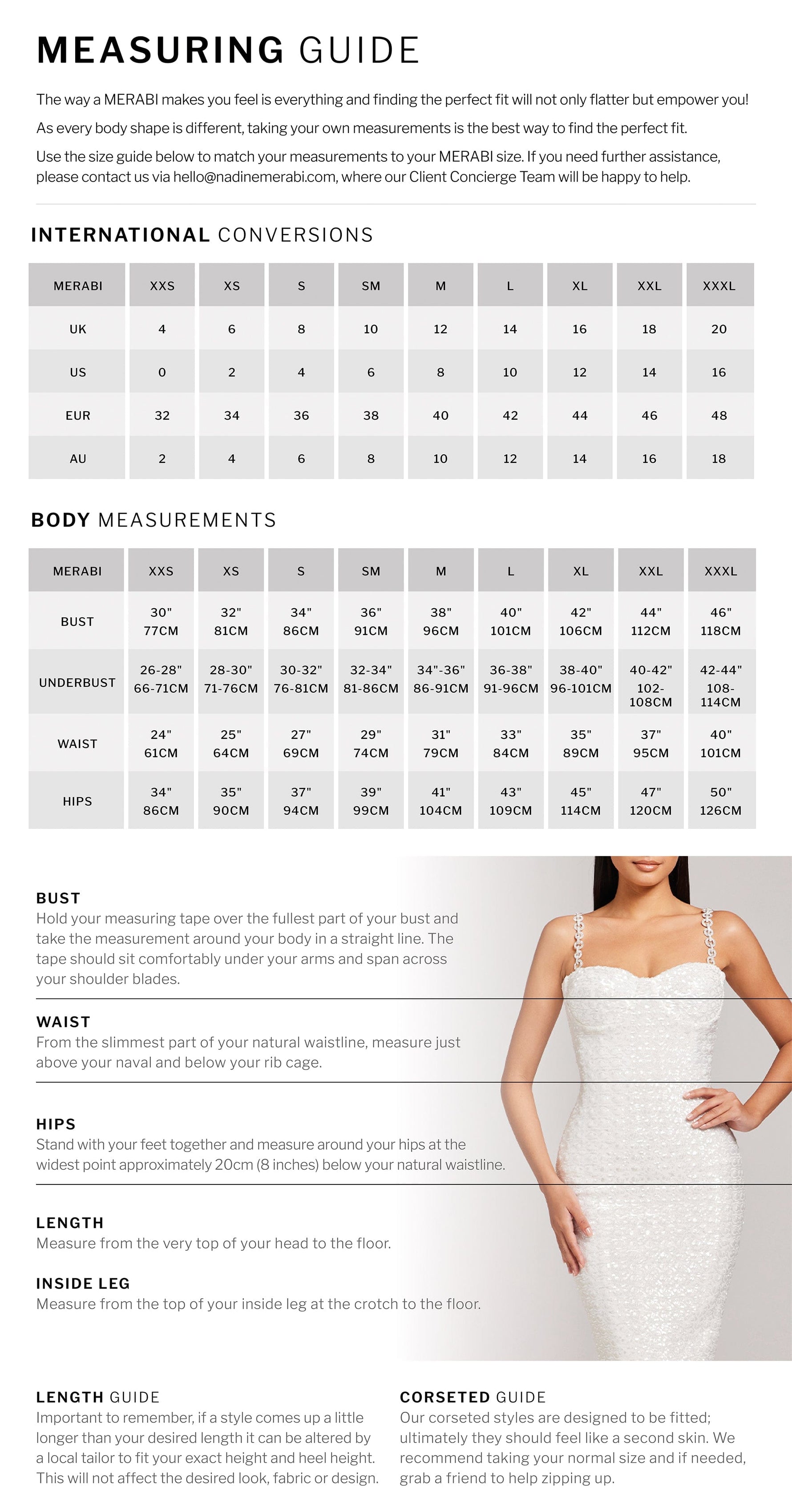 NADINE MERABI Size Guide | NADINE MERABI